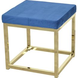 Inosign Sitzhocker 1 Stk. tlg. blau B/H/T: 45cm x 45cm x 45cm, Samtstruktur