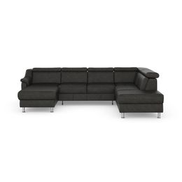 Sit & More sit&more Wohnlandschaft &raquo;Freetown U-Form&laquo; Kopfteilverstellung und Federkern, wahlweise mit Schlaffunktion grau B/H/T: 315cm x 84cm x 216cm, Luxus-