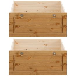OTTO home Schubkasten &raquo;Tessin&laquo; Set, 2 Stk. tlg. Bettschubladen auf Rollen, passend f&uuml;r das OTTO HOME Bett Tessin beige Massivholz B/H/T: 69cm x 29cm x