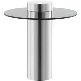 Kayoom Beistelltisch &raquo;Ontario 125, Runde Glasplatte aus Sicherheitsglas, 100% Edelstahl&laquo; 1 Stk. tlg. Minimalistisches Design, S&auml;ulengestell, pflegeleicht 