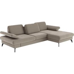 Sit & More sit&more Ecksofa &raquo;Morris L-Form, inkl. Sitztiefenverstellung&laquo; wahlweise mit Armteilverstellung, Schlaffunktion & Bettkasten beige 95% Polyester 5% 