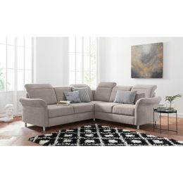 Sit & More sit&more Ecksofa &raquo;Darwin L-Form&laquo; inklusive Federkern, wahlweise mit Kopfteilverstellung, Schlaffunktion grau B/H/T: 249cm x 229cm, Luxus-Microfaser 