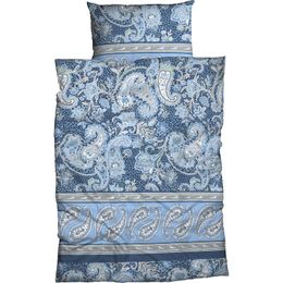 CASATEX Bettw&auml;sche &raquo;Sentta&laquo; 2 Stk. harmonisches Paisleydessin blau Satin, Obermaterial: 100% Baumwolle B/L: 155cm x 220cm, 1 Stk., 1 Stk., Satin, B/L: