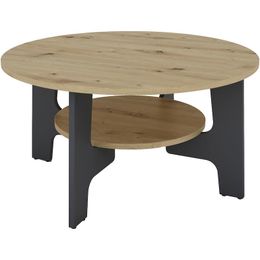 ByLiving Couchtisch &raquo;JONNY&laquo; Artisan Eiche, Old Wood oder wei&szlig;, Ablageboden braun B/H/T: 80cm x 43cm x 80cm
