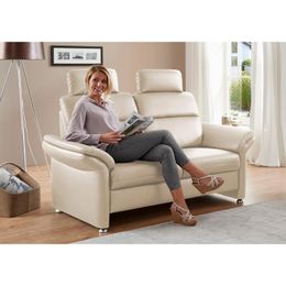 Die PlanBar 2-Sitzer &raquo;PN-EM16031, Breite 170 cm mit Kopfst&uuml;tzen&laquo; Echtleder mit Federkern beige B/H/T: 170cm x 119cm x 92cm, Glattleder TORRO, 