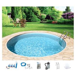 my POOL BWT Rundpool &raquo;mit sandfarbener Folie f&uuml;r den Karibik Look&laquo; H&ouml;he: 120 cm, inkl. umfangreichem Zubeh&ouml;r, verschiedene Gr&ouml;&szlig;en beige &Oslash;/B/H/L: 350cm