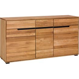 Home Affaire Sideboard braun Holz teilmassiv B/H/T: 162,5cm x 82,5cm x 40,5cm, 3 Stk., Eiche, 3 Stk.
