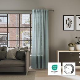 Neutex for you! Vorhang &raquo;ALLEY-ECO&laquo; Multifunktionsband 1 Stk. tlg. Halbtransparentes Streifendesign blau Jacquard, Polyester 245cm, Multifunktionsband