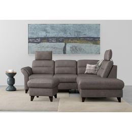 Sit & More sit&more Ecksofa &raquo;Mellum L-Form&laquo; Federkern, wahlweise mit Schlaffunktion, Stauraum und Armteilfunktion grau 100% Polyester B/H/T: 253cm x 87cm x 212cm