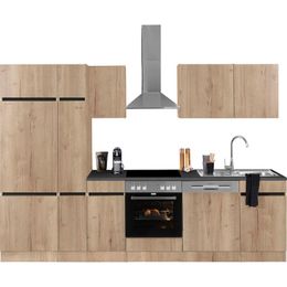Optifit K&uuml;chenzeile &raquo;Roth&laquo; Breite 300 cm, wahlweise mit E-Ger&auml;ten, mit Apothekerschrank beige B/H/T: 300cm x 206,8cm x 60cm, ohne E-Ger&auml;te