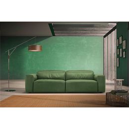 Egoitaliano 2,5-Sitzer &raquo;Beverly, Designsofa mit erstklassigem Sitzkomfort und tollen Details&laquo; Breite 242 cm, verstellbare Kopfteile gr&uuml;n B/H/T: 242cm x 95cm x 