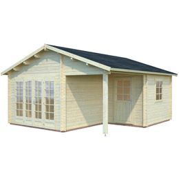 Palmako Gartenhaus &raquo;Irene&laquo; 21,9+5,2 qm beige Holzwerkstoff Fu&szlig;boden im Gartenhaus, ohne Dacheindeckung