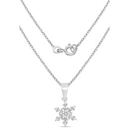 Firetti Damen Kette mit Anh&auml;nger &raquo;Schmuck Geschenk, Eiskristall&laquo; mit Diamanten silber 0,07, Diamanten Silber 925 (Sterlingsilber), L: 45 B: 1,2mm