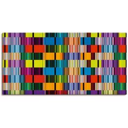 Artland Leinwandbild &raquo;Bunte Streifen&laquo; Muster 1 Stk. tlg. auf Holzrahmen gespannt bunt Leinwand B/H/T: 150cm x 75cm, Leinwandbild Muster Querformat, 1 Stk.