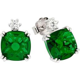 Firetti Damen Paar Ohrstecker &raquo;Schmuck Geschenk Silber 925 Ohrschmuck Ohrringe Royal&laquo; mit Zirkonia (synth.) gr&uuml;n Silber 925 (Sterlingsilber)
