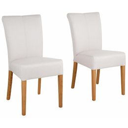 Home Affaire 4-Fu&szlig;stuhl &raquo;Queen Polsterstuhl&laquo; (Set) 4 Stk.verschiedene Bez&uuml;ge, Gestell Massivholz beige Massivholz B/H/T: 47cm x 93cm x 64cm, 4 Stk., 