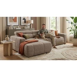 OTTO home Ecksofa &raquo;Ballerup 235 x 175 cm, auch mit verstellbarer Sitztiefe&laquo; Kopfteile verstellbar, Pet Friendly Bezug, L-Form braun 100% Polyester B/H