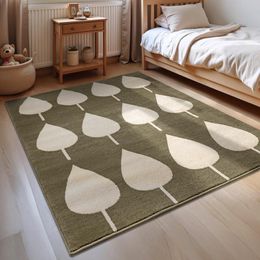 Hanse Home Kinderteppich &raquo;Lovely Leaves&laquo; rechteckig 8 mm H&ouml;he Spielteppich, fest, Kinderzimmer, Kurzflor, Spielunterlage gr&uuml;n Polypropylen B : 160cm 1