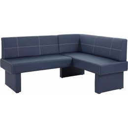 Home Affaire Eckbank blau B/H/T: 142cm x 89cm x 182cm, Kunstleder, langer Schenkel links