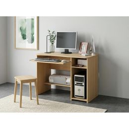 VOGL M&ouml;belfabrik Schreibtisch &raquo;Sam&laquo; mit Tastaturauszug & Towerfach, geschwungene Tischplatte, Breite 91 cm braun B/H/T: 91cm x 72cm x 50cm