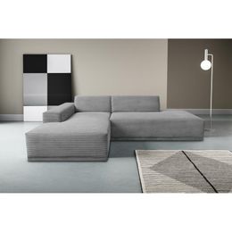 WERK2 Ecksofa &raquo;Apollo, hoher Sitzkomfort, aktuelles Design, Breite 264cm, L-Form&laquo; Puristisches Design mit maximalem Komfort grau 90% Polyester, 10% 