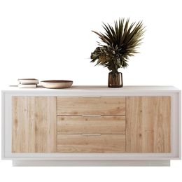 Home Affaire Sideboard &raquo;Sky, B/T 180/50 cm, Kommode/Stauraumschrank, 2 T&uuml;ren, 3 Schubk&auml;sten&laquo; Softclosing, Korpus & Front 22 mm stark, Rahmen-Optik, 