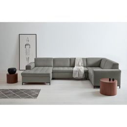 OTTO home Wohnlandschaft &raquo;Grazzo, aktuelle Steppung im Sitz, viel Platz, U-Form, Breite 332cm&laquo; hochwertige Stoffe aus recyceltem Material, Steppung im