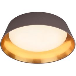 OTTO home Deckenleuchte &raquo;Jerrett&laquo; LED-Board 1 Stk. Warmwei&szlig; Schirm taupe und innen goldfarbig, &Oslash; 45cm, 3000 K, 2000 Lm, warmwei&szlig; grau 1, &Oslash; 45cm H: 