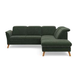 Sit & More sit&more Ecksofa &raquo;Romero L-Form&laquo; wahlweise mit oder ohne TV-Funktion, Schlaffunktion, Bettkasten gr&uuml;n 90% Polyester 10%Polyamid B/H/T: 250cm x 91cm x 