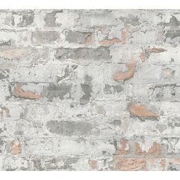 Livingwalls living walls Vliestapete &raquo;Metropolitan Stories Paul Bergmann Berlin&laquo; Steinoptik Landhaus Tapete Stein grau Vinyl, Vlies B/L: 0,53m x 10,05m