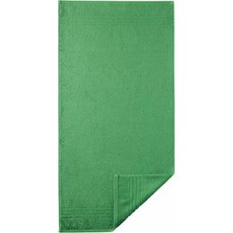 Egeria Badet&uuml;cher &raquo;Madison&laquo; Uni-Programm mit Streifenbord&uuml;re, reine Baumwolle gr&uuml;n Walkfrottee, Obermaterial: 100% Baumwolle B/L: 70cmx140cm, 1 Stk., 