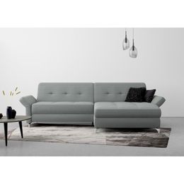 Home Affaire Ecksofa &raquo;Maredo L-Form&laquo; Federkern, wahlweise auch mit Kopfteil- und Armlehnverstellung grau 100% Polyester B/H/T: 284cm x 89cm x 179cm, 