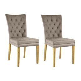 Home Affaire 4-Fu&szlig;stuhl &raquo;Colorado&laquo; (Set) 2 Stk.bequeme Polsterung, Gestell Massivholz wenge oder eiche natur grau Polyester B/H/T: 46cm x 94,5cm x 
