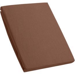 Kum Spannbettlaken &raquo;Premium Jersey Spannbetttuch&laquo; bis ca. 30 cm Matratzenh&ouml;he braun Jersey, Obermaterial: 95% Baumwolle, 5% Elasthan B/L: 200cm, 1 Stk