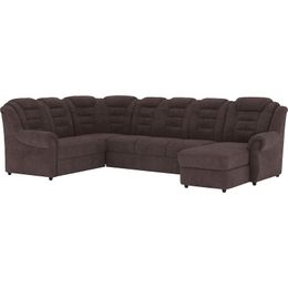 Home Affaire Wohnlandschaft &raquo;Boston U-Form&laquo; mit hoher R&uuml;ckenlehne, wahlweise mit Schlaffunktion & Stauraum schwarz 100% Polyester B/H/T: 333cm x 102cm