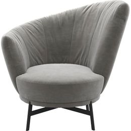 Musterring Drehsessel &raquo;Kleo&laquo; mit Drehfunktion um 360&deg;, inklusive Nierenkissen silber 100% Polyester Velour SAMT, B/H/T: 97cm x 95cm x 88cm