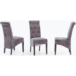 Home Affaire Polsterstuhl &raquo;Harry&laquo; (Set) 2 Stk. grau Microfaserbezug in Leder-Antik Optik 100% Polyester B/H/T: 49cm x 106cm x 66cm, 2 Stk., Microfaser