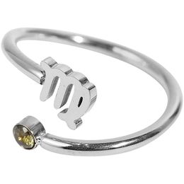 Firetti Damen Fingerring &raquo;Schmuck Geschenk Damenring Sternzeichen&laquo; Made in Germany - mit Zirkonia (synth.) silber 5 g, Jungfrau, Edelstahl, 1,2mm