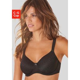 Lascana Minimizer-BH mit B&uuml;gel aus schimmernder Jaquardspitze &ndash; ideal f&uuml;r gro&szlig;e Gr&ouml;&szlig;en schwarz 90, Cup F Minimizer-BH