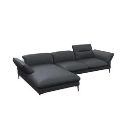 FLEXLUX Ecksofa &raquo;Salino, Funktionssofa mit Recamiere, Relaxsofa, Ecksofa&laquo; Sofa mit Arm- und Kopfteil-Verstellungen, Kaltschaum & Stahl-Wellen schwarz 