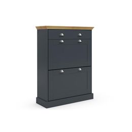 OTTO home Schuhschrank &raquo;Motala&laquo; mit 2 Klappen u. 1 Schublade, Platz f&uuml;r 12-14 paar Schuhe, H&ouml;he 105 cm grau Holzwerkstoff anthrazit, B/H/T: 80cm x 
