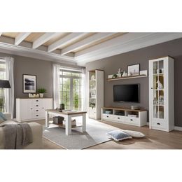 Home Affaire Wohnwand &raquo;Beauvais&laquo; 4 Stk. tlg. wei&szlig; Holzwerkstoff B/H/T: 300cmcm x 198cmcm x 43cmcm