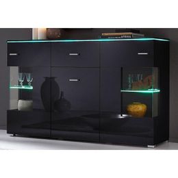 Sideboard &raquo;Happy&laquo; Breite 150 cm schwarz Einheitsgr&ouml;&szlig;e