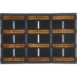 ANDIAMO Fu&szlig;matte &raquo;Robusta&laquo; rechteckig 30 mm H&ouml;he Schmutzfangmatte, mit B&uuml;rsten aus Kokos, In- und Outdoor geeignet schwarz Gummi B : 40cm 1 Stk., 30mm, L: 