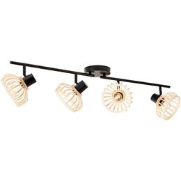 Brilliant Deckenstrahler &raquo;Norah&laquo; E14 1 Stk. 4 flammig, Bambus, schwenkbar -Nature Style- 91cm Breite - E14 Fassung schwarz 4, H: 22cm, 1 Stk.