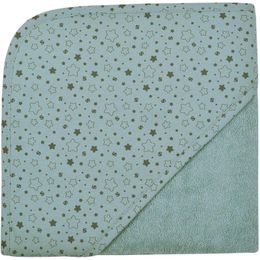 W&ouml;rner Kapuzenhandtuch &raquo;Sterne eisblau Kapuzenbadetuch 80/80&laquo; obere Lage der Kapuze aus bedrucktem Single-Jersey blau Frottee, Frottier B/L: 80cmx80cm, 1 Stk