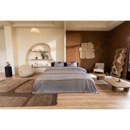Kayori Bettw&auml;sche &raquo;Kenro&laquo; 2 Stk. 100% Tencel grau Lyocell, Obermaterial: 100% Baumwolle B/L: 135cm x 200cm, 1 Stk., 1 Stk., Lyocell, B/L: 80cm x 80cm,
