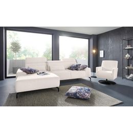 Sit & More sit&more Ecksofa &raquo;Gizeh L-Form&laquo; Fu&szlig;h&ouml;he 15 cm, inklusive Sitztiefenverstellung und Kopfteilverstellung beige B/H/T: 289cm x 178cm, Luxus-Microfaser 