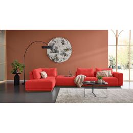 Musterring Wohnlandschaft &raquo;JustB! PM200 bequem, wahlw. Sitzvorzug, Breite 395cm, Holzsockel&laquo; Anreihsofa Armlehne rechts, Eckteil links & Hocker. Elekt. 