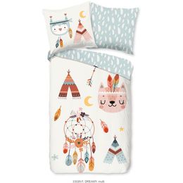 Good Morning Kinderbettw&auml;sche &raquo;Dreamy&laquo; 2 Stk. Flanell, Biber, 135x200, Warm, Rei&szlig;verschluss, Wende, Kind, Boho bunt Flanell, Obermaterial: 100% 